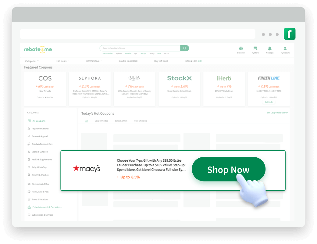 Welcome - Shopping online and earn Cash Back